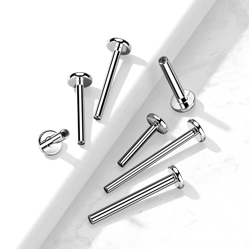 Implant Grade Titanium Internally Threaded Labret Base Flat Back Stud ...